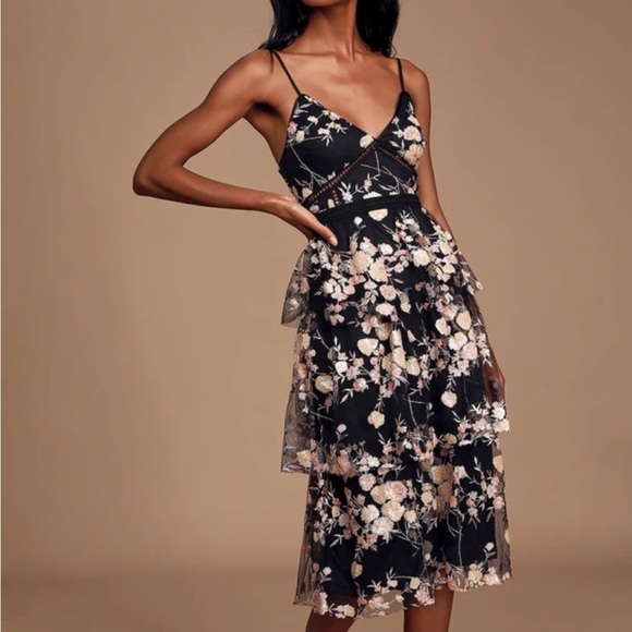 Lulus | Dresses | Stunning Lulus Glam Greetings Black Sequin Tiered ...